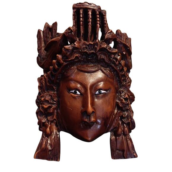 Art | Chinese Daoist Deities Rosewood Handcarved Mask Vintage Empress ...